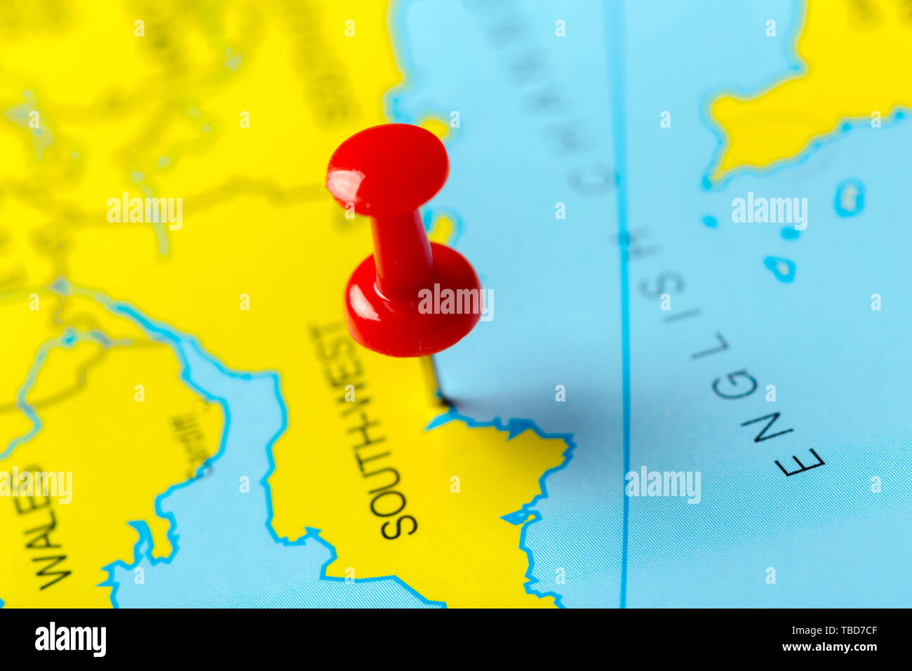 Travel destination points on a map Stock Photo - Alamy