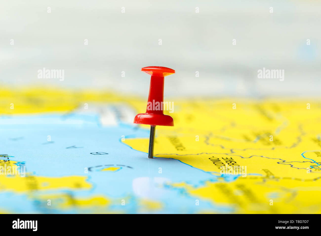 Travel destination points on a map Stock Photo - Alamy