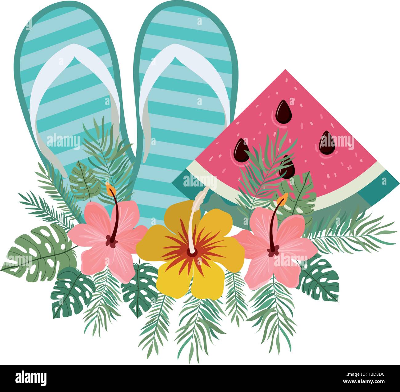 striped beach sandals on white background Stock Vector Image & Art - Alamy