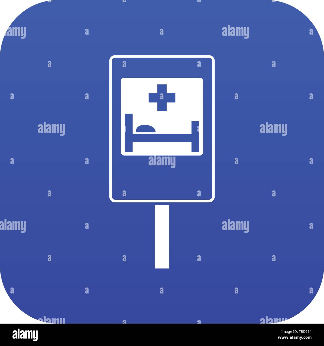 Symbol of hospital road sign icon digital blue Stock Vector Image & Art ...