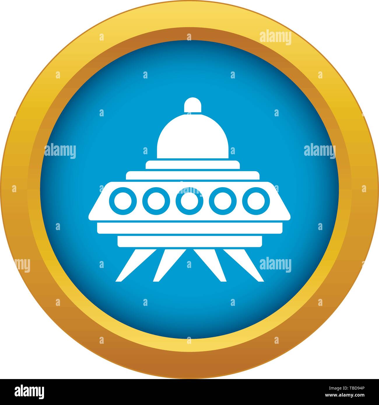 Alien spaceship icon blue vector isolated Stock Vector Image & Art - Alamy