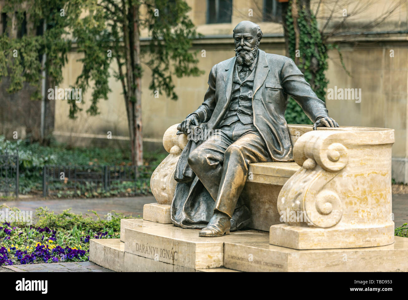 Sculpture of Hungarian politician Daranyi Ignac in Budapest Stock Photo ...