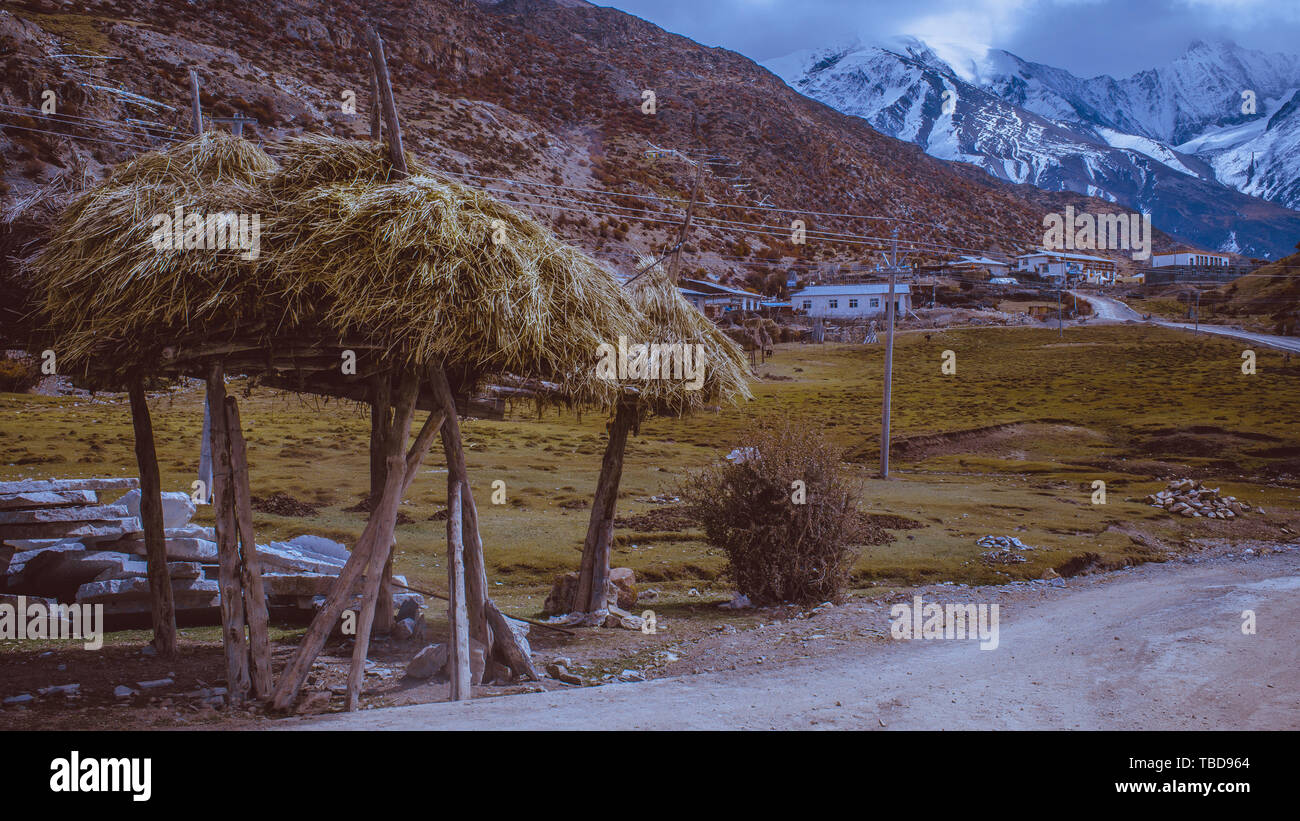 Lianwu Laigu Village, Changdu, Tibet Stock Photo - Alamy