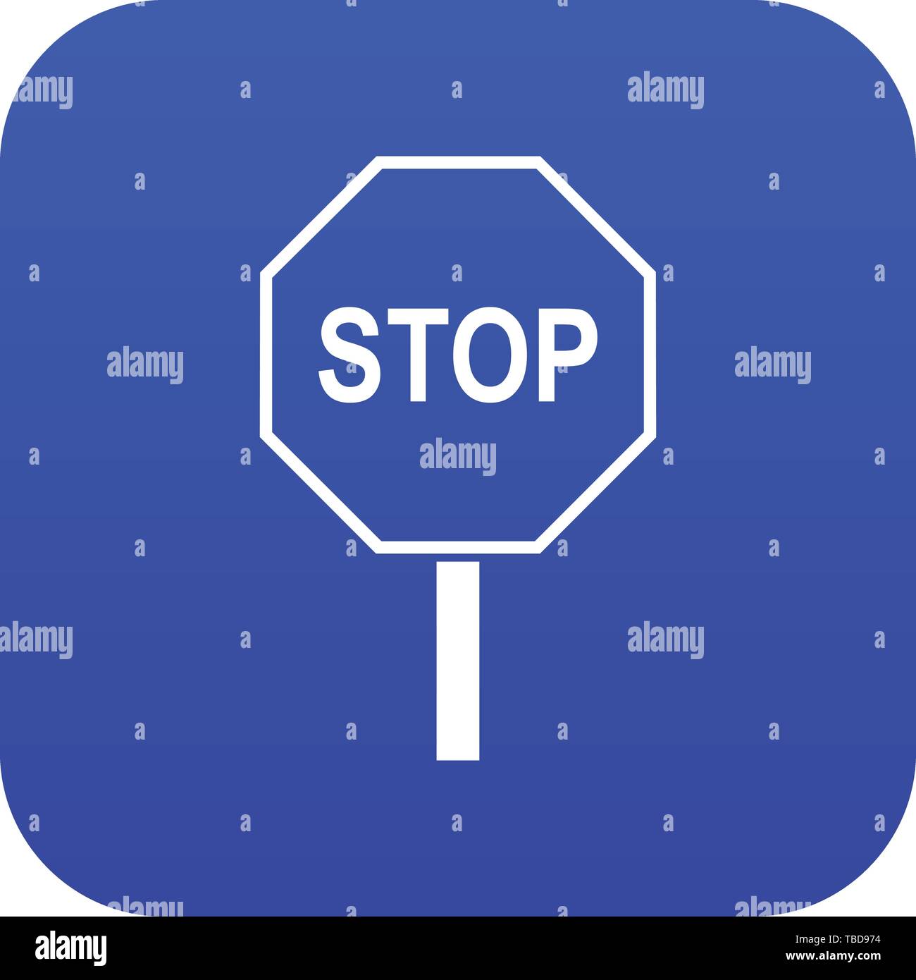 Stop road sign icon digital blue Stock Vector Image & Art - Alamy