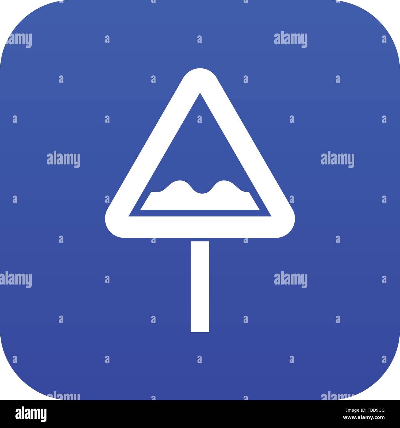 Uneven triangular road sign icon digital blue Stock Vector Image & Art ...