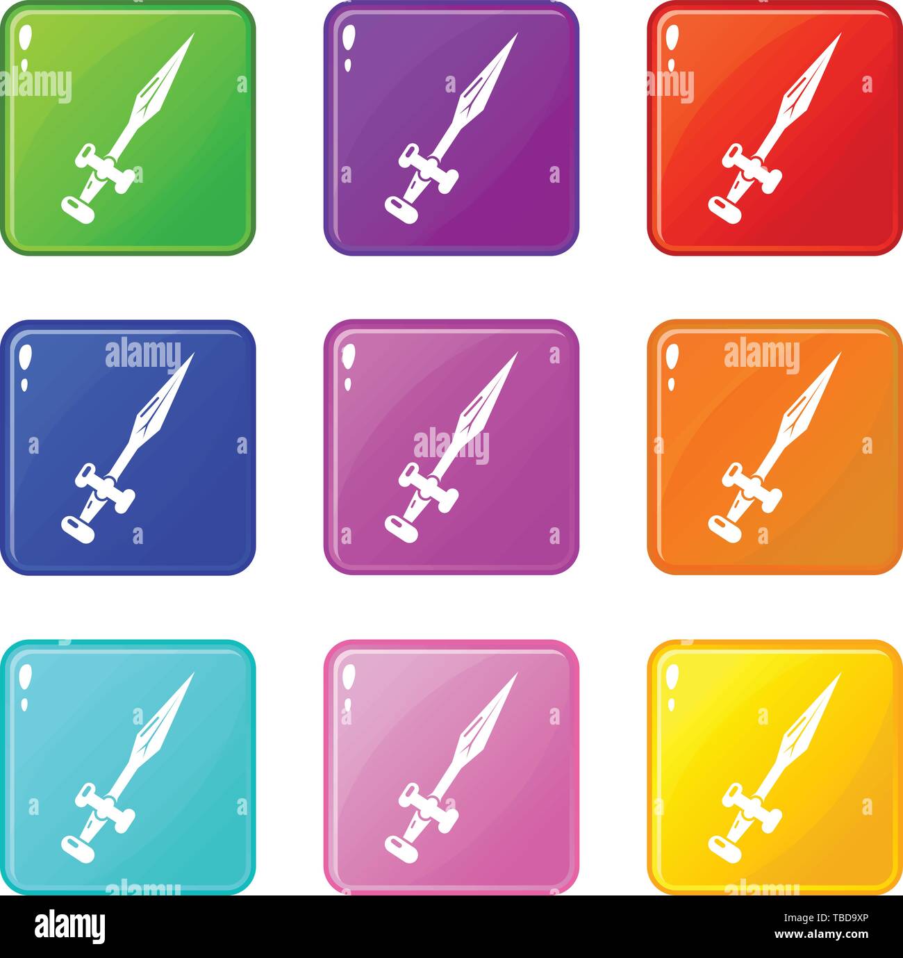 Sword icons set 9 color collection Stock Vector Image & Art - Alamy