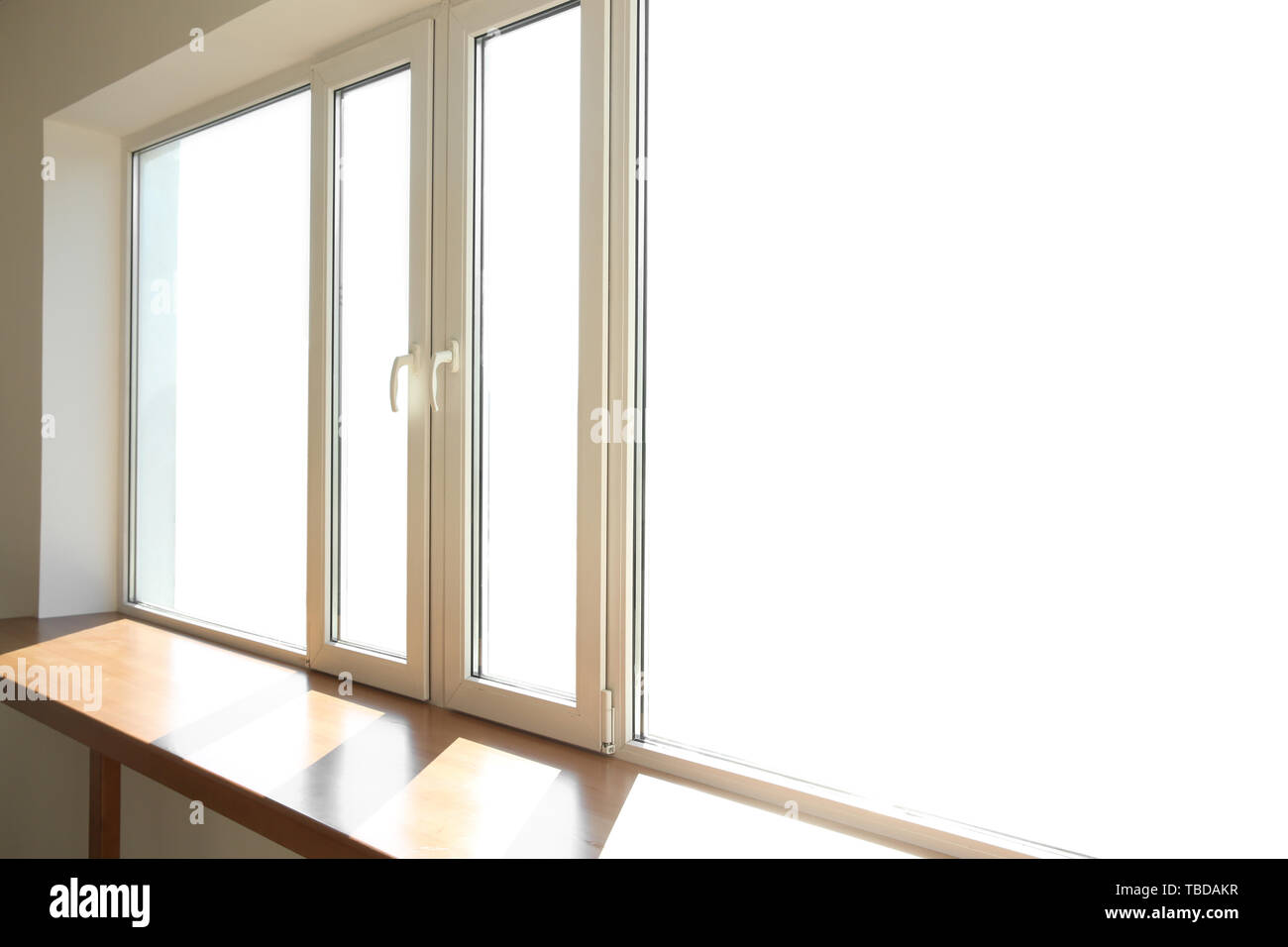 Big modern metal-plastic window in flat Stock Photo - Alamy