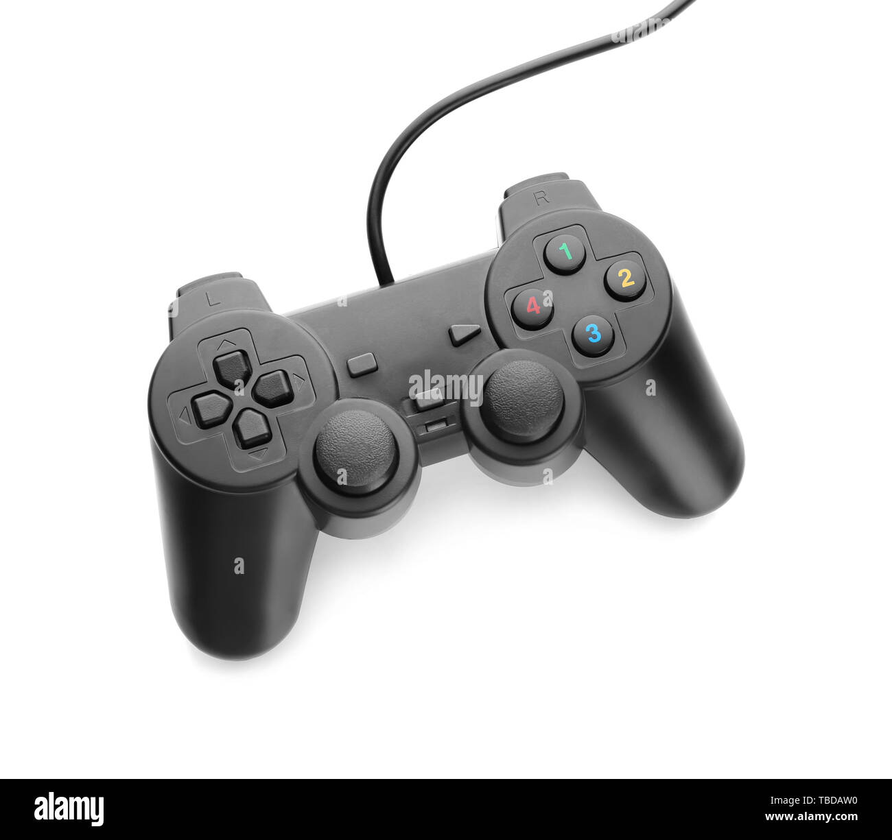 Modern game pad on white background Stock Photo - Alamy