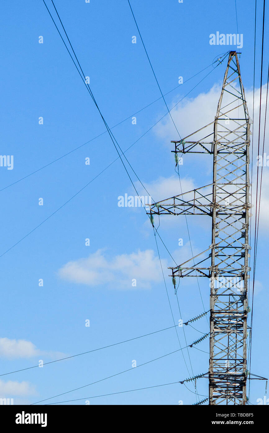 High Voltage Electric Tower. High voltage post or High voltage tower ...