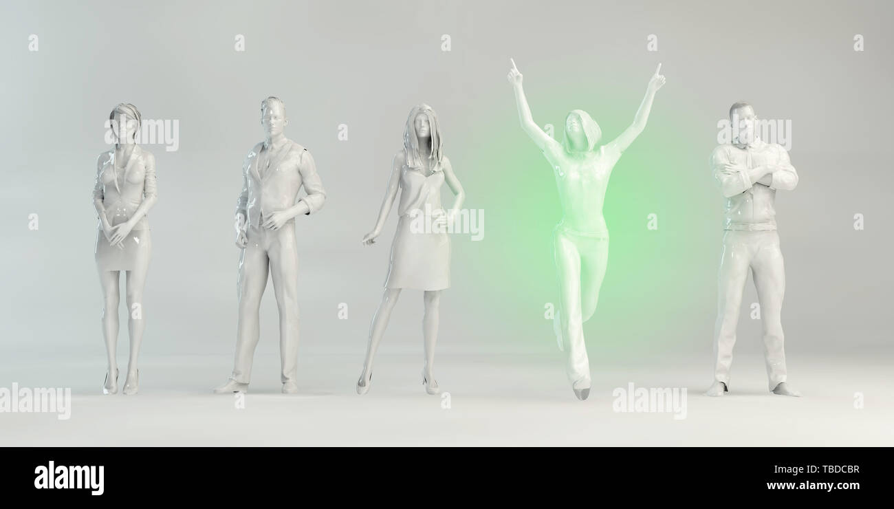 Successful Business Woman Outshining Other Competitors Concept Stock ...