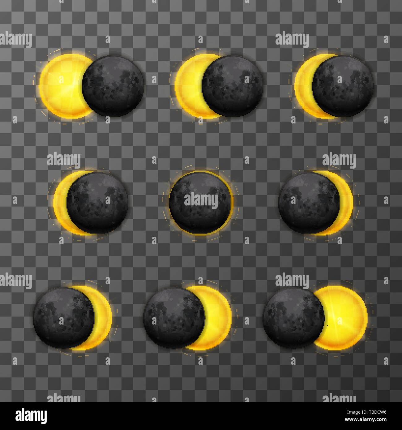 Stages of solar eclipse Stock Vector Images - Alamy