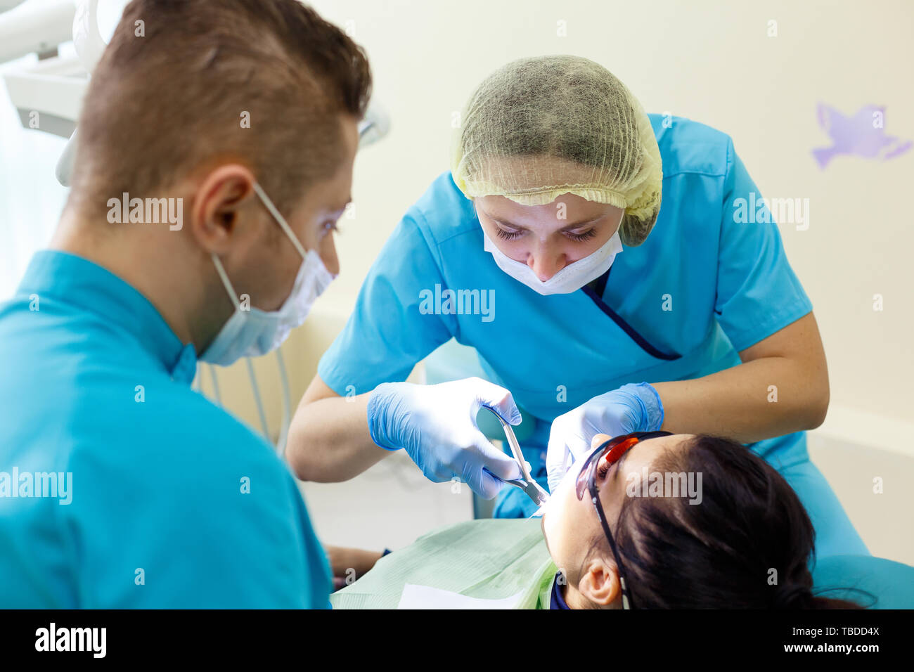 Dentist at work in the office Stock Photo - Alamy