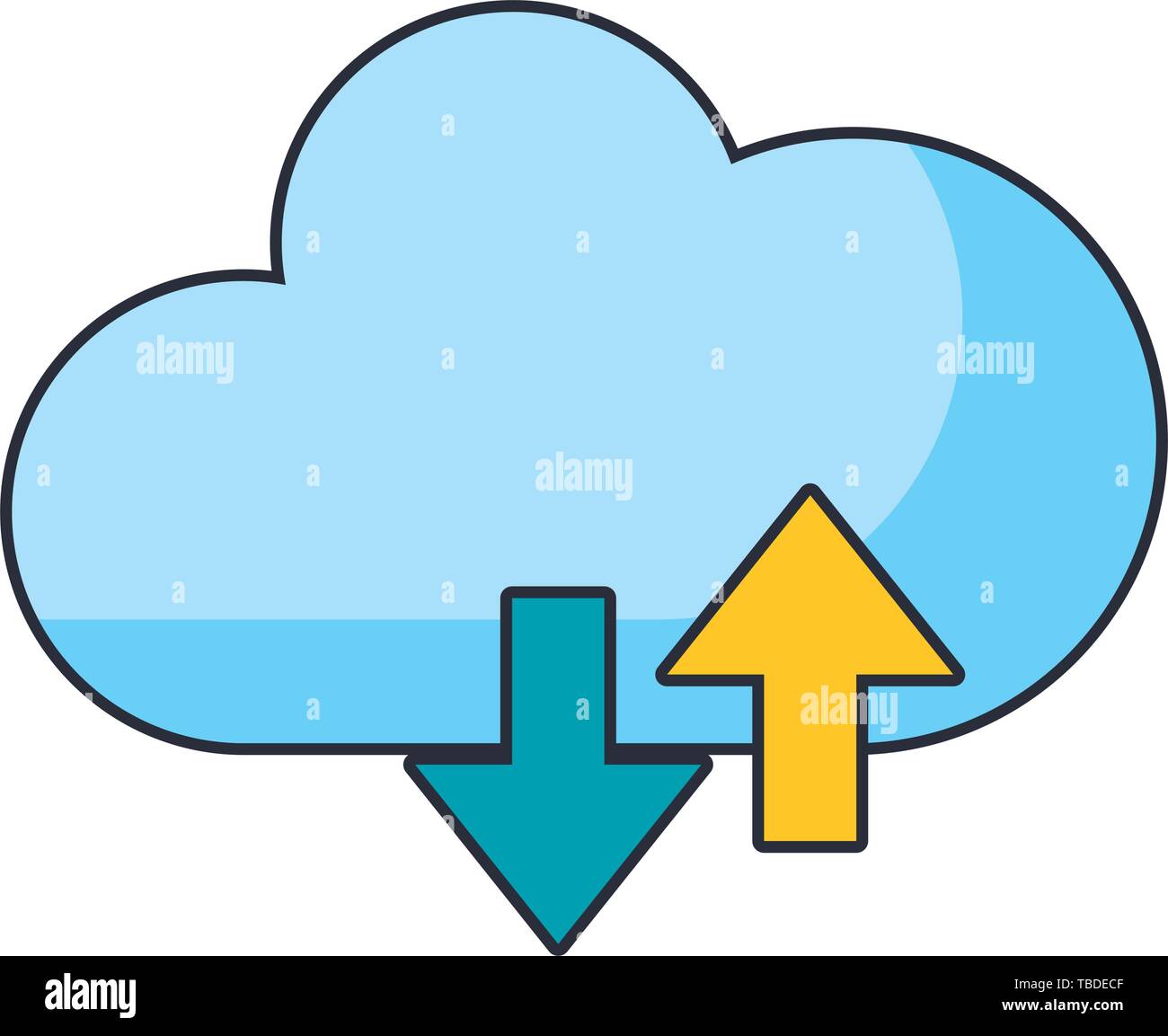 Cloud computing upload and download symbol Stock Vector Image & Art - Alamy