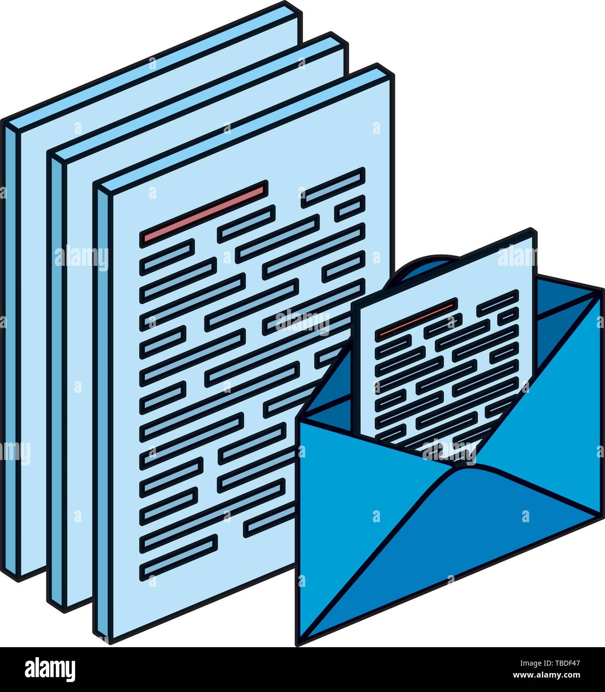 paper document files and envelope mail Stock Vector Image & Art - Alamy