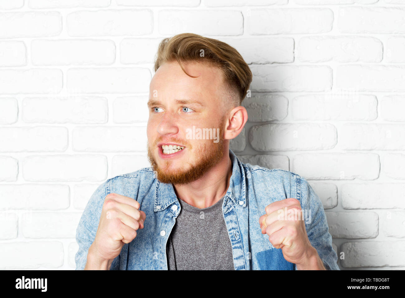 portrait of young angry man Stock Photo - Alamy