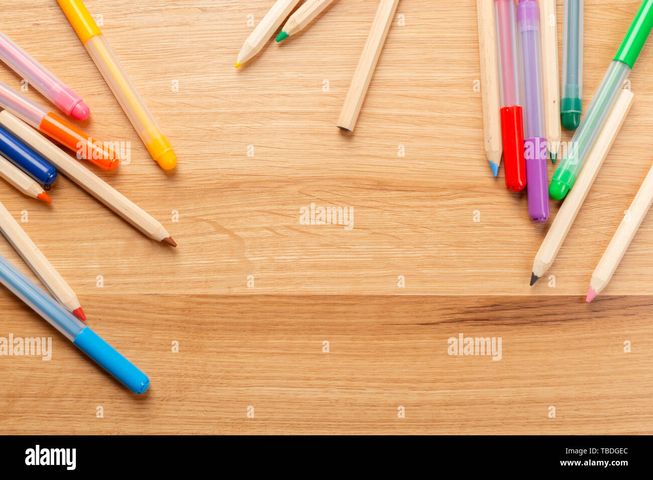 school and office supplies. school background Stock Photo - Alamy