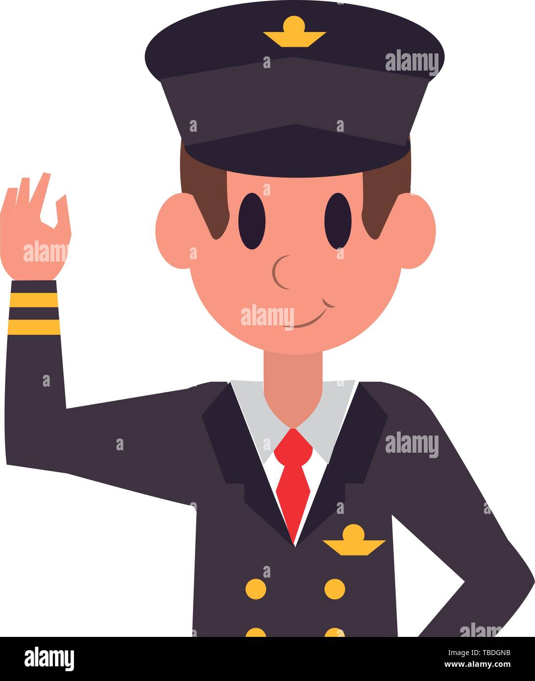Commercial pilot professional character cartoon Stock Vector Image ...