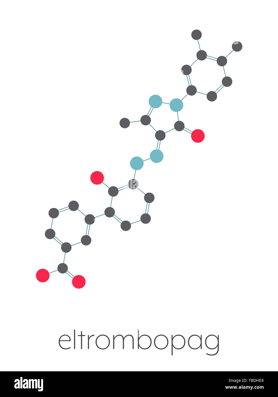 Eltrombopag thrombocytopenia (low blood platelet count) drug molecule ...