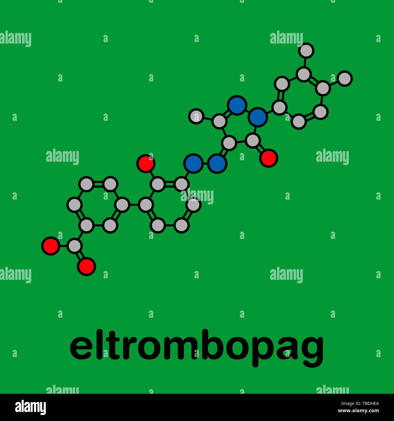 Eltrombopag thrombocytopenia (low blood platelet count) drug molecule ...