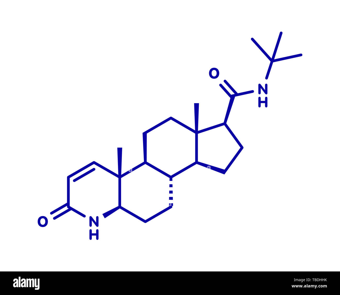 Finasteride male pattern baldness drug molecule. Also used in benign ...