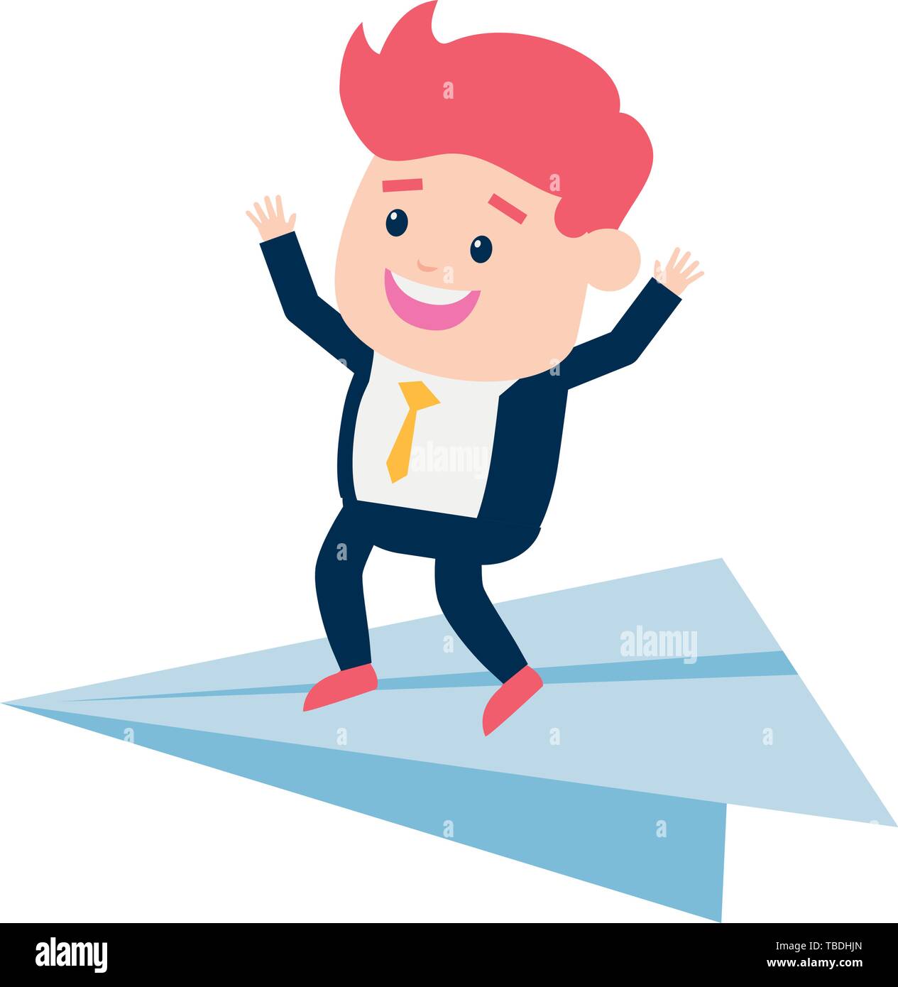 Businessman standing plane Stock Vector Images - Alamy