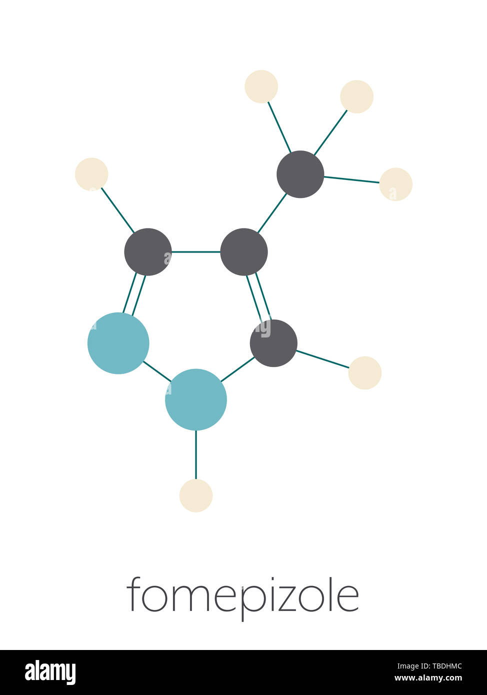 Fomepizole methanol poisoning antidote molecule. Stylized skeletal ...