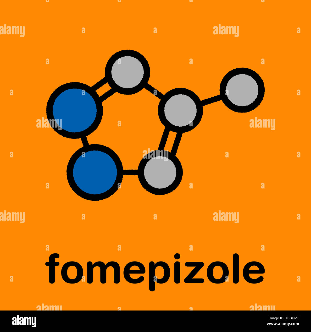 Fomepizole methanol poisoning antidote molecule. Stylized skeletal ...