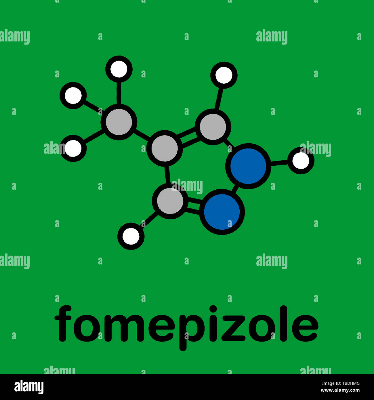 Fomepizole methanol poisoning antidote molecule. Stylized skeletal ...