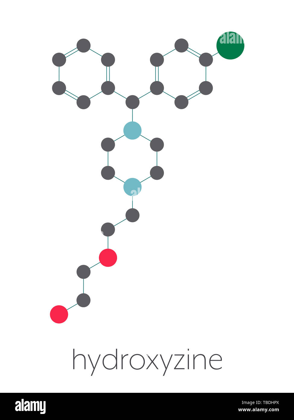 Hydroxyzine antihistamine drug. Used include treatment of itching ...