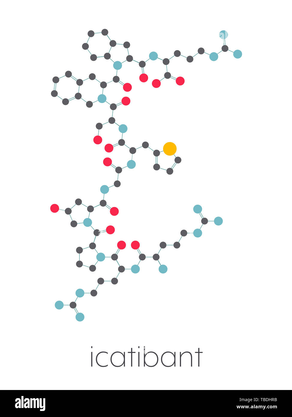 Icatibant hereditary angioedema drug molecule (orphan drug). Stylized ...