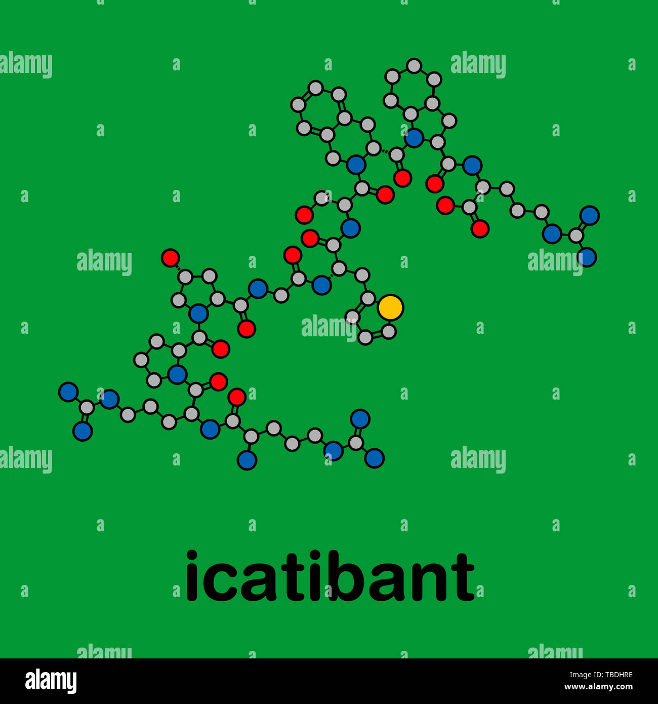 Icatibant hereditary angioedema drug molecule (orphan drug). Stylized ...