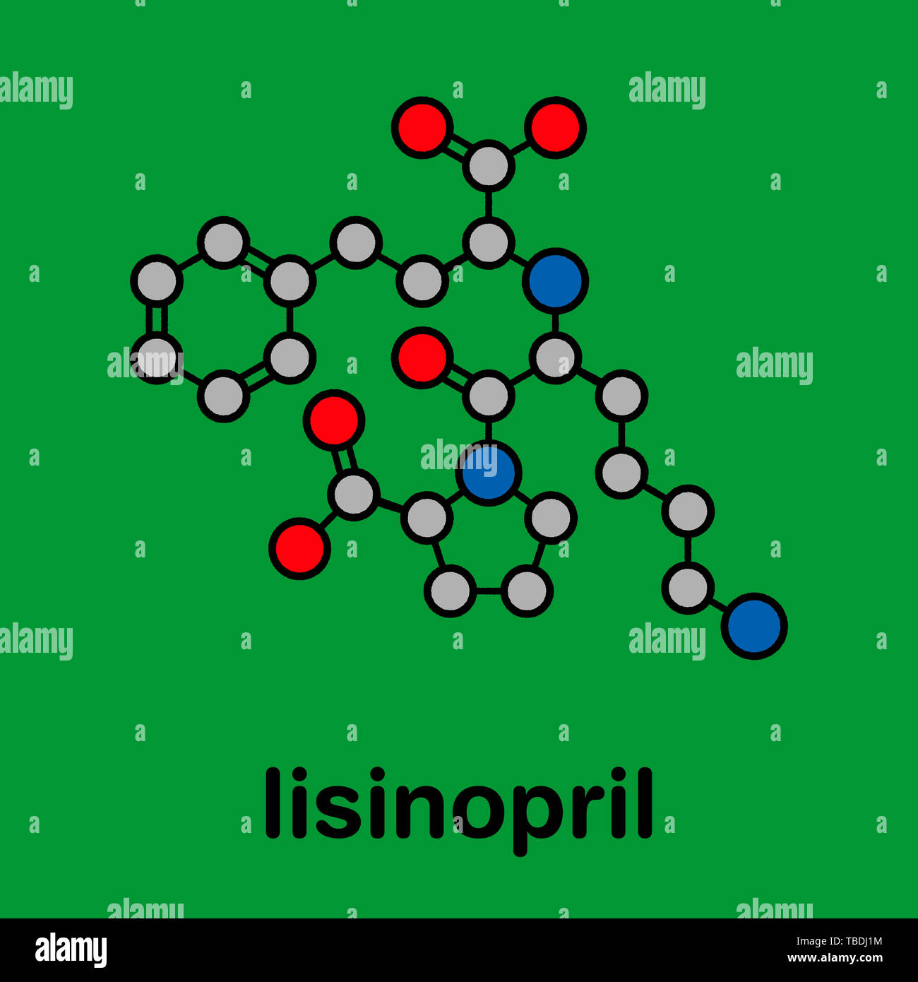 Lisinopril hypertension or high blood pressure drug (ACE inhibitor ...