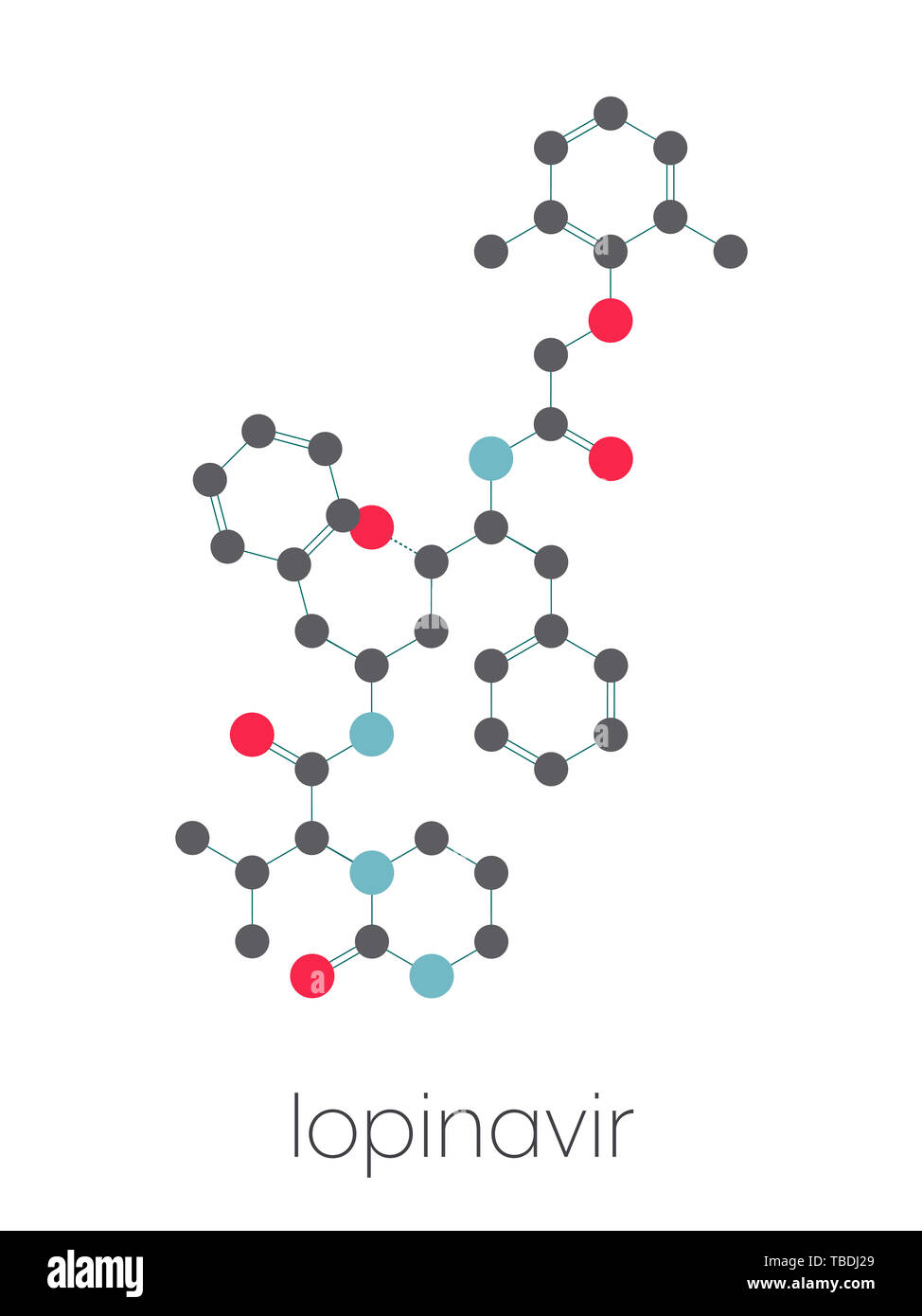 Lopinavir HIV drug molecule. Protease inhibitor class antiretroviral ...