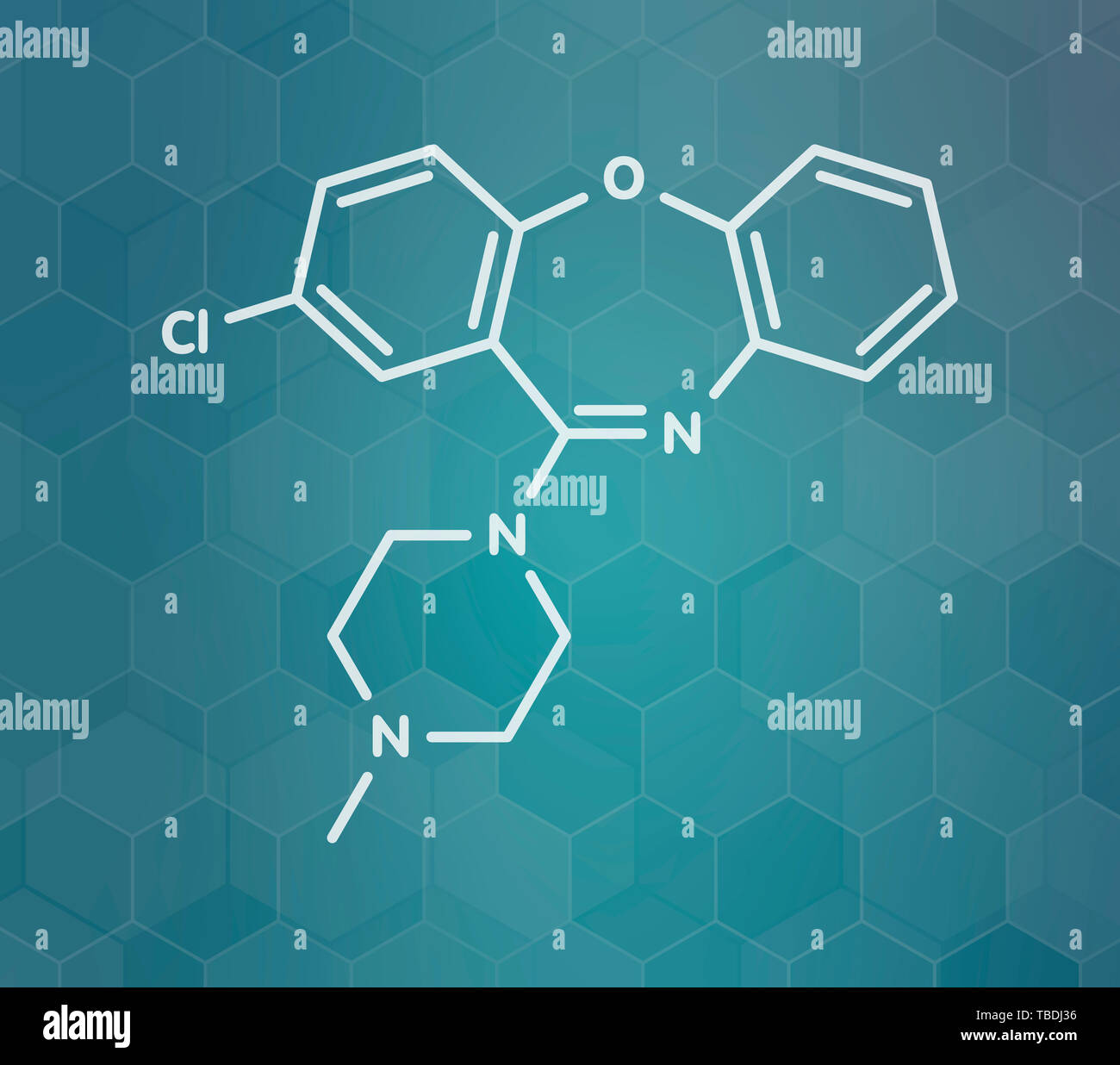 Loxapine antipsychotic drug molecule; used to treat schizophrenia ...