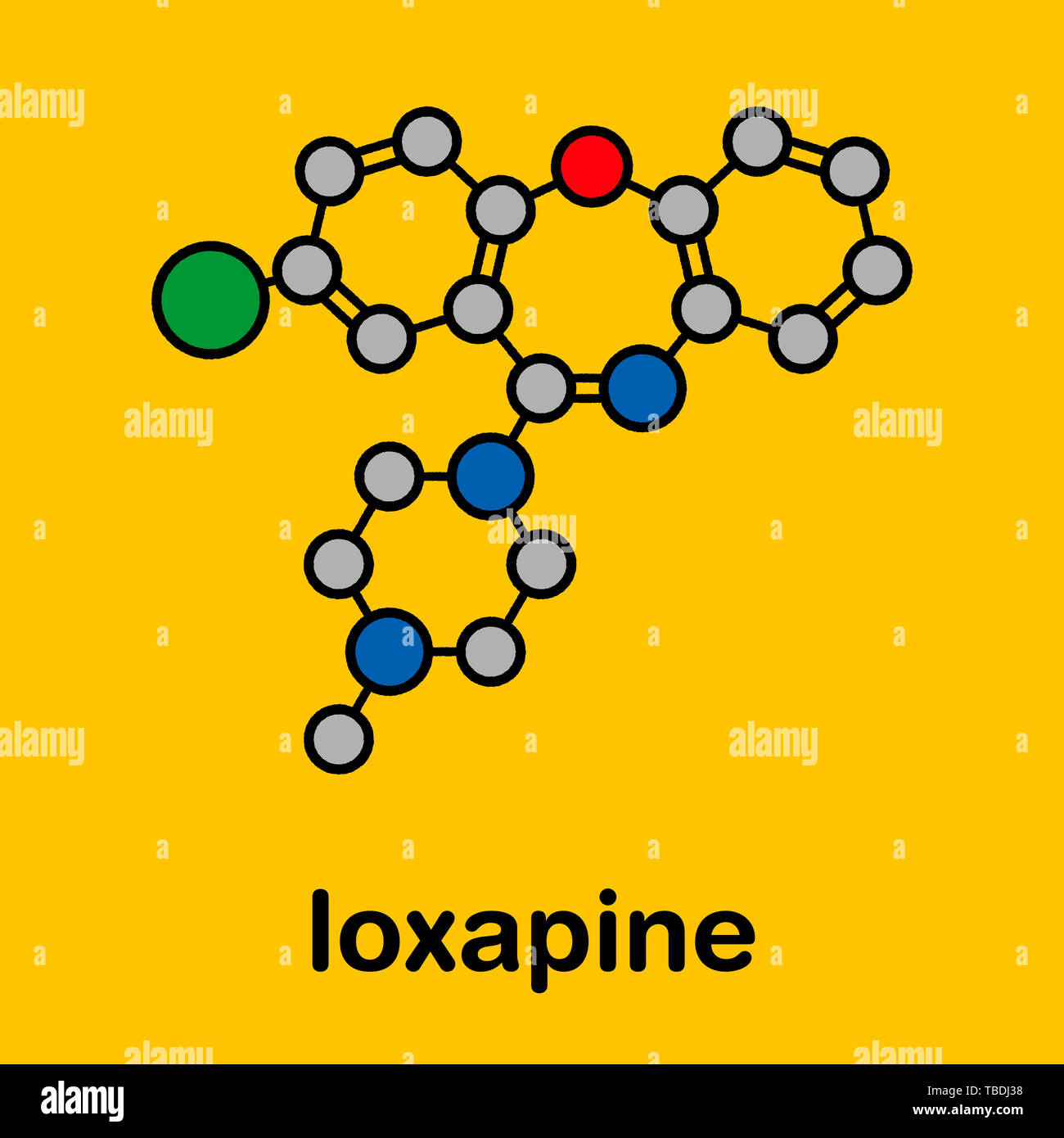 Loxapine antipsychotic drug molecule; used to treat schizophrenia ...