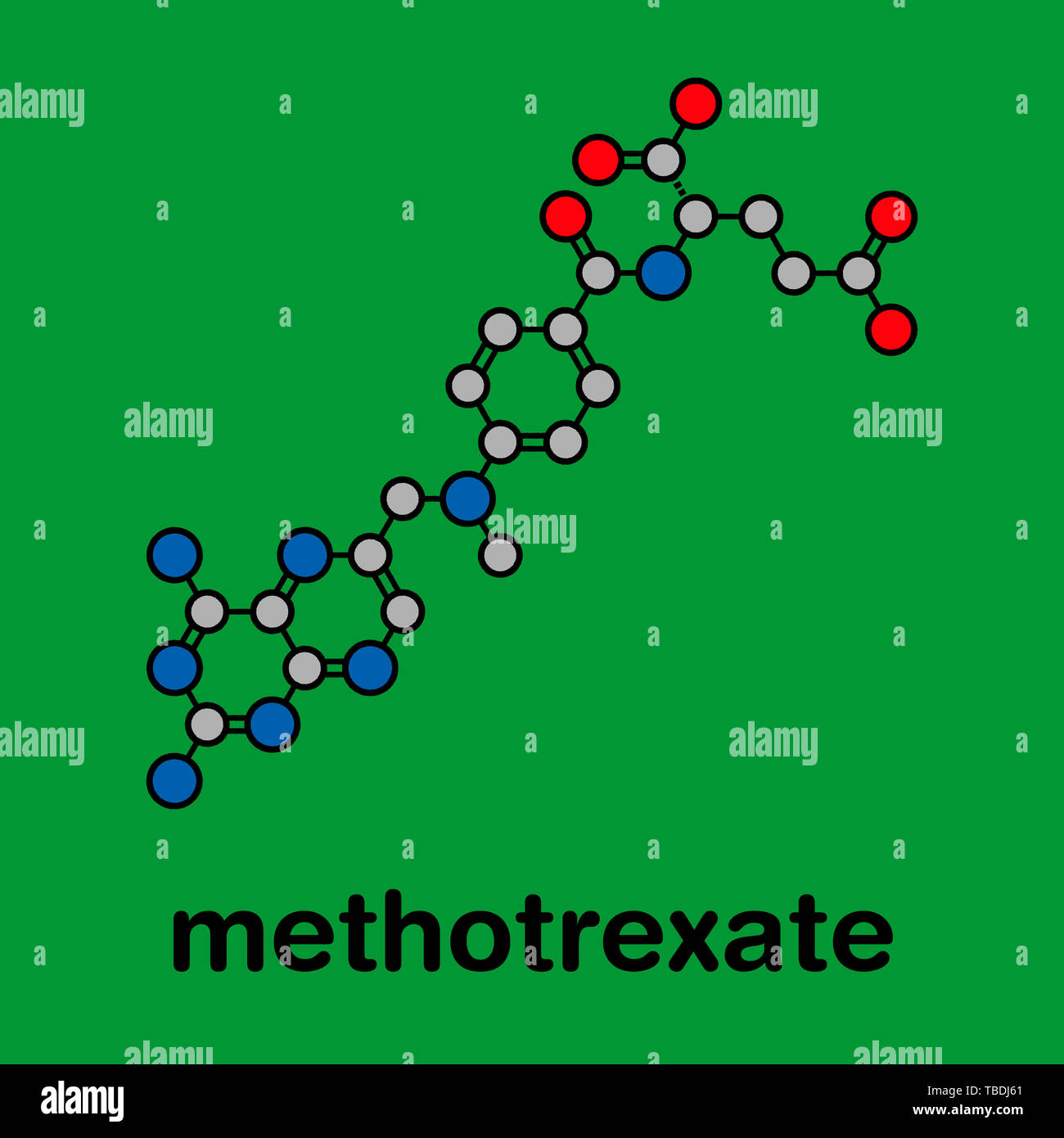 Methotrexate cancer chemotherapy and immunosuppressive drug molecule ...