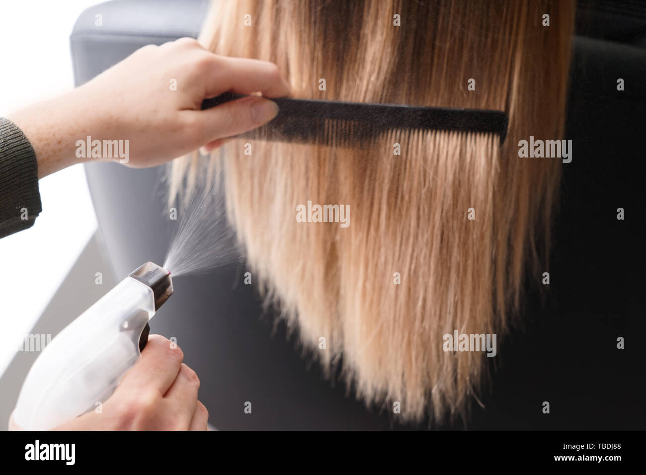 Woman beautiful hair hands in combing hi-res stock photography and ...