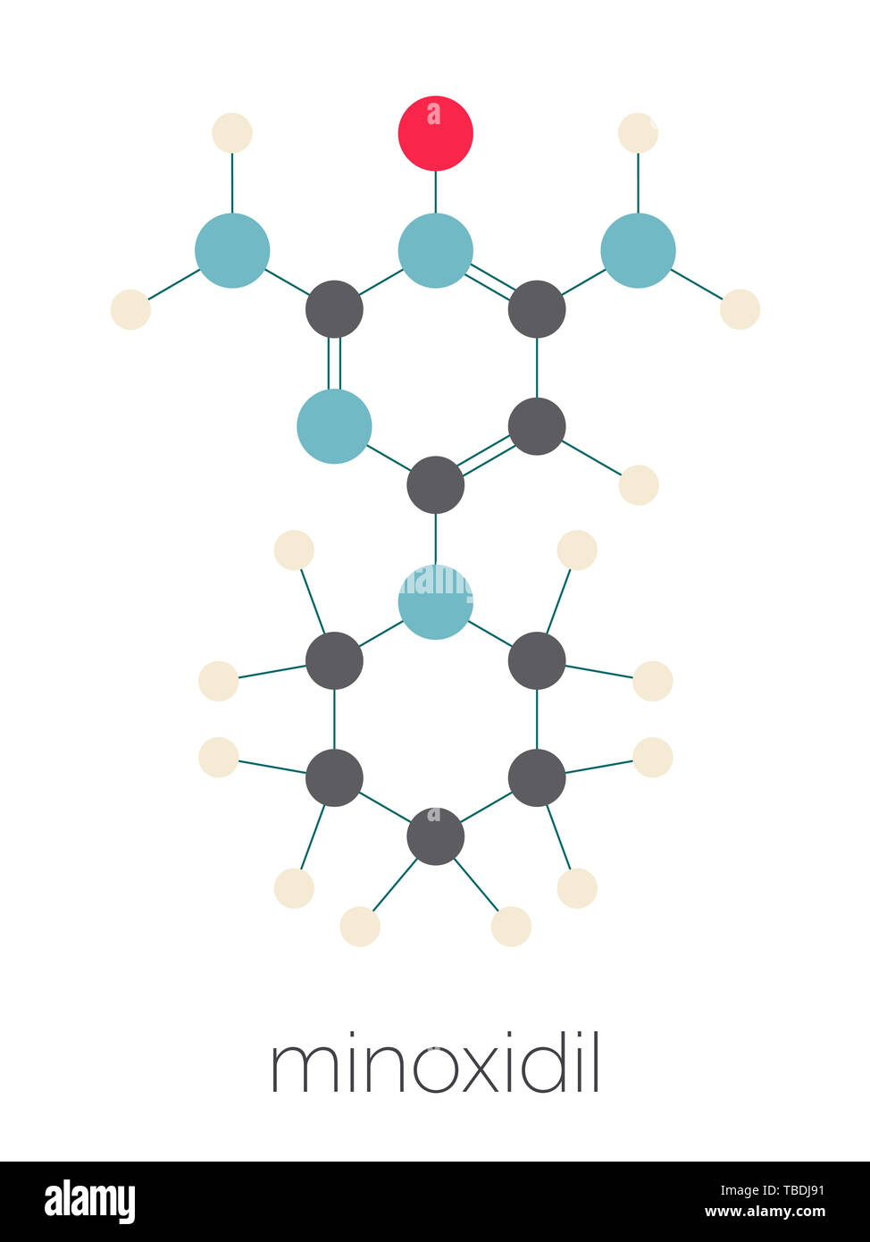 Minoxidil male pattern baldness (androgenic alopecia) drug molecule ...