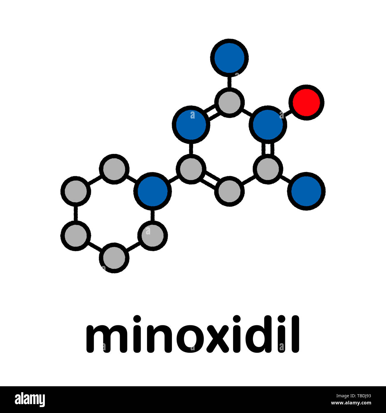 Minoxidil male pattern baldness (androgenic alopecia) drug molecule ...