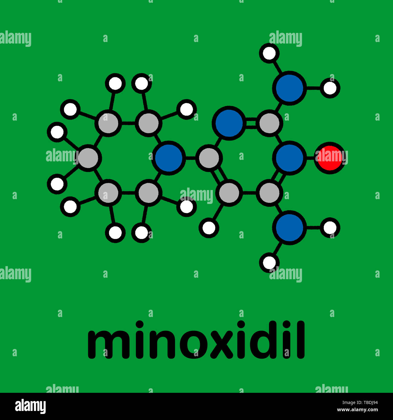 Minoxidil male pattern baldness (androgenic alopecia) drug molecule ...
