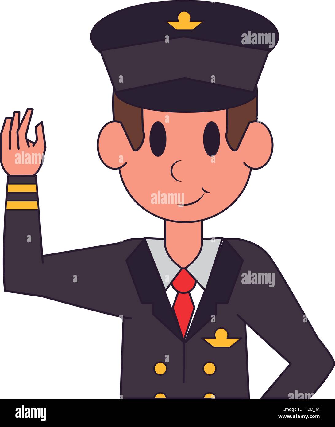 Commercial pilot professional character cartoon Stock Vector Image ...