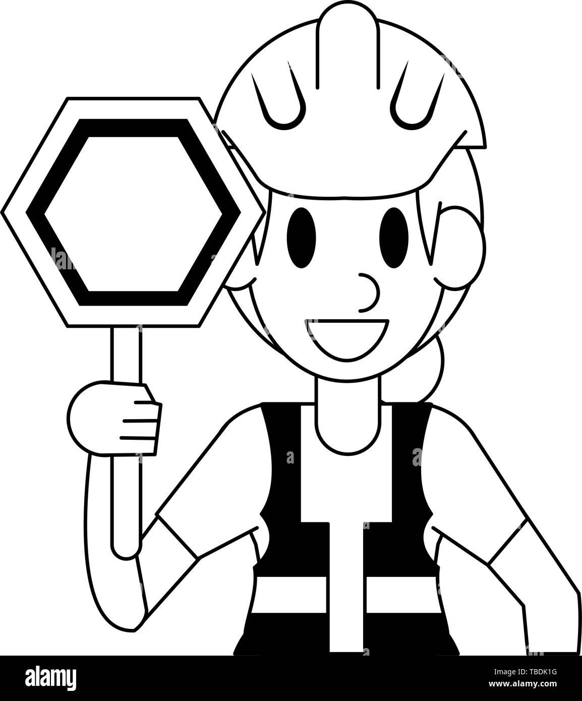 Construction Worker Clipart Black And White