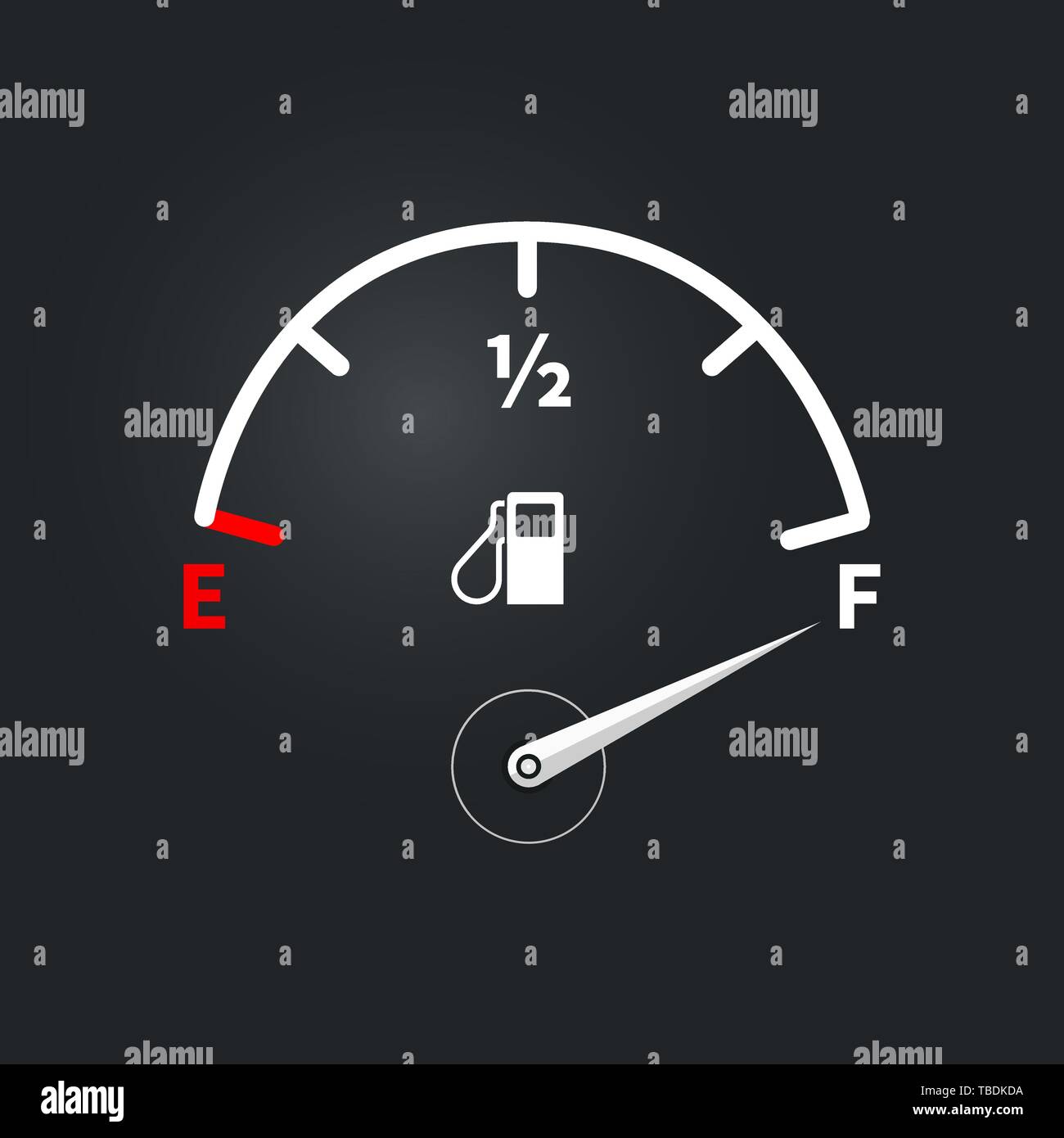 Modern fuel indicator with high fuel level on dark Stock Vector Image ...