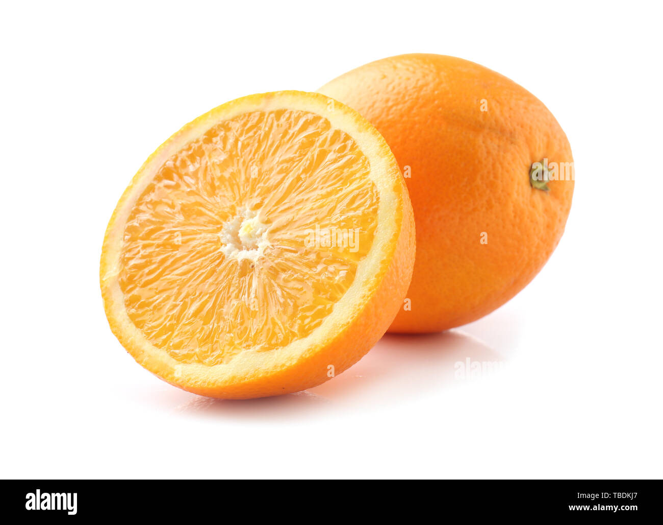 Tasty orange fruit on white background Stock Photo - Alamy