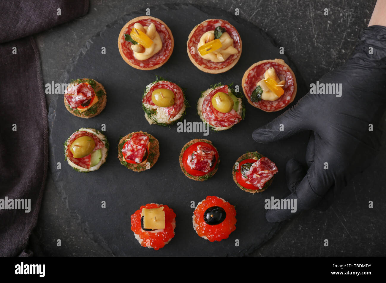 Preparing canapes hi-res stock photography and images - Alamy