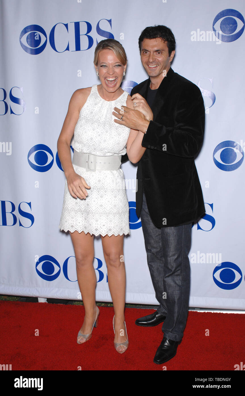 Los Angeles Ca July 20 2007 Shark Star Jeri Ryan And Husband Christophe Eme At The Cbs Summer