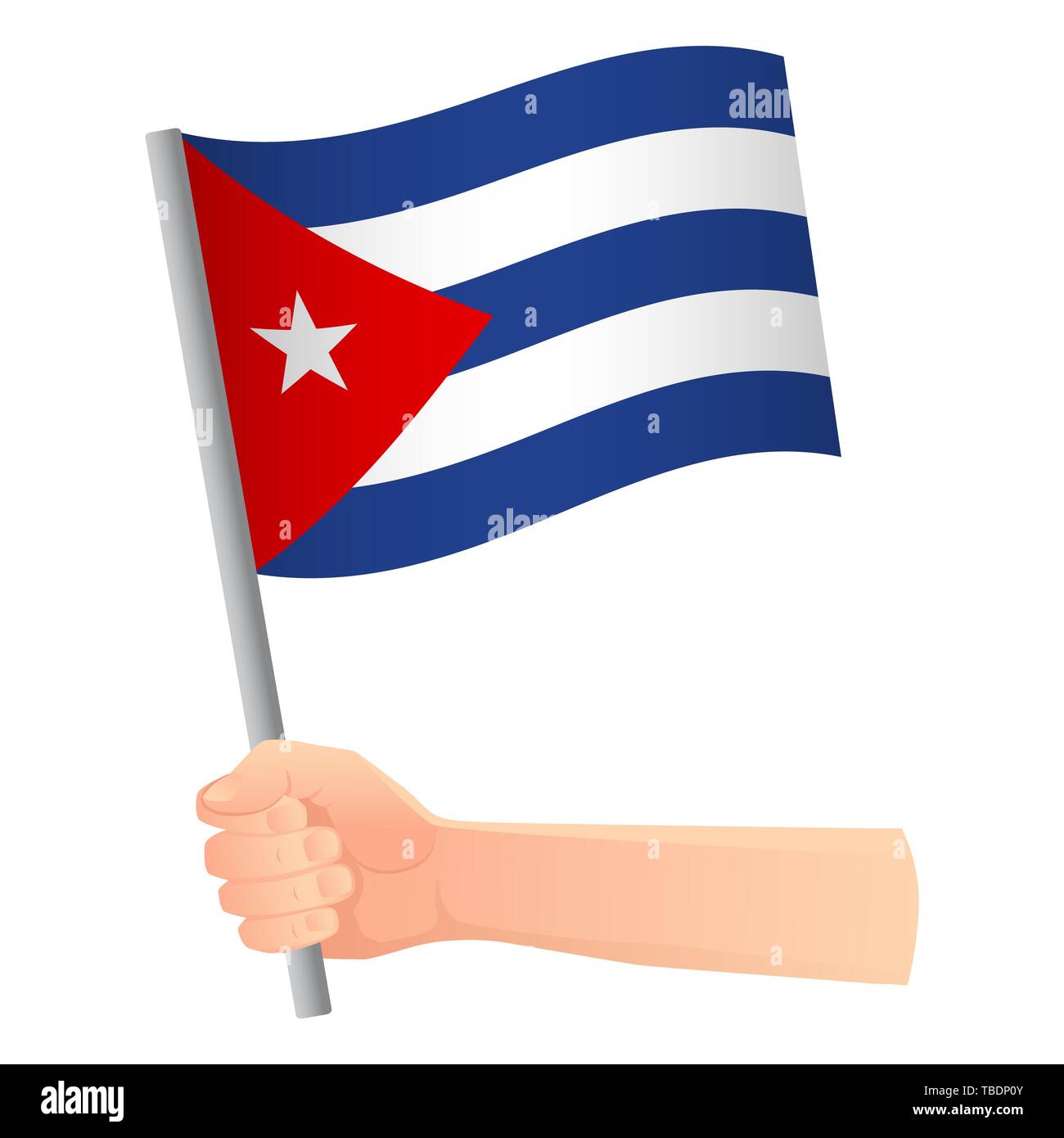 Cuba flag in hand. Patriotic background. National flag of Cuba ...