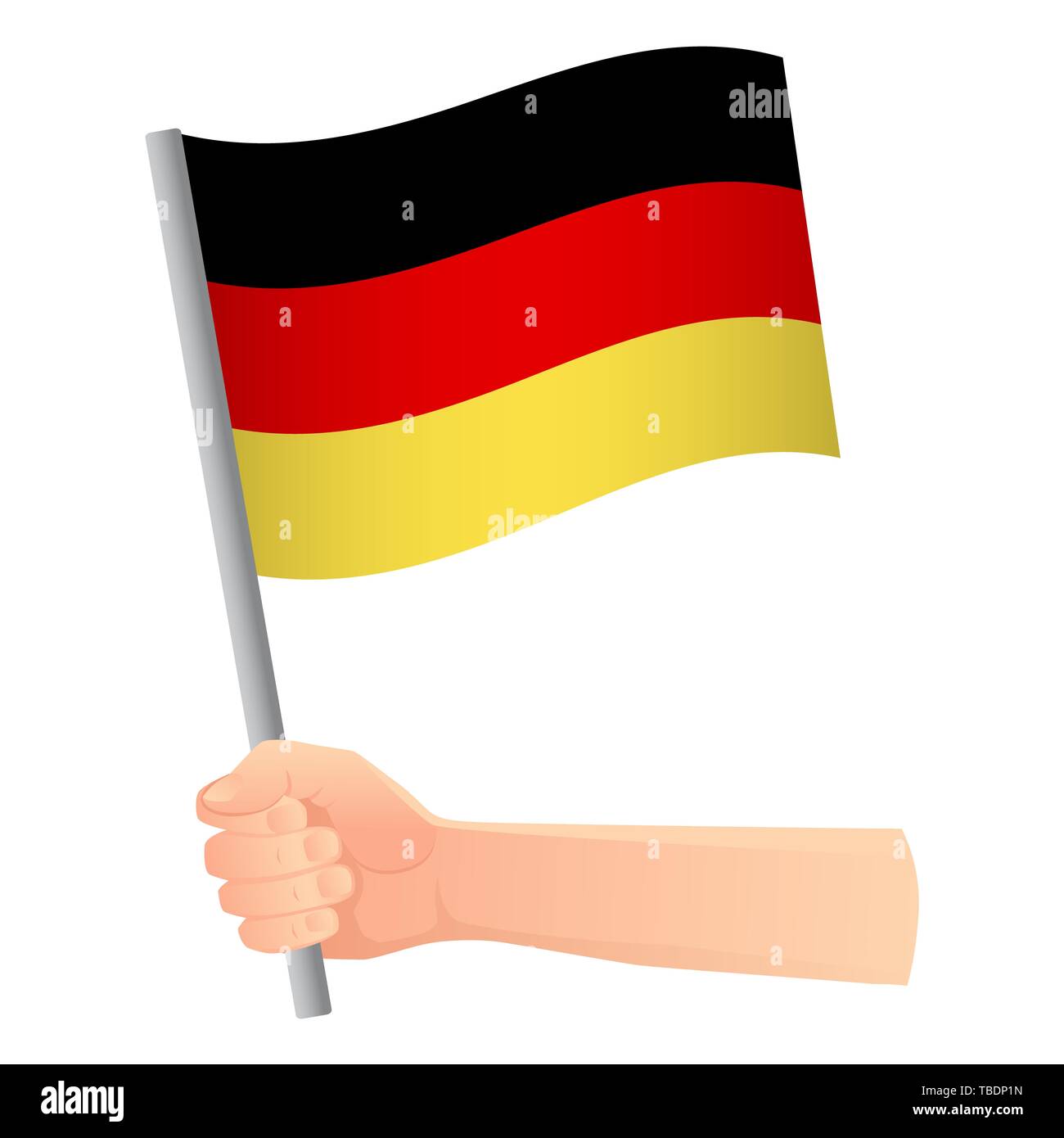 Germany flag in hand. Patriotic background. National flag of Germany ...