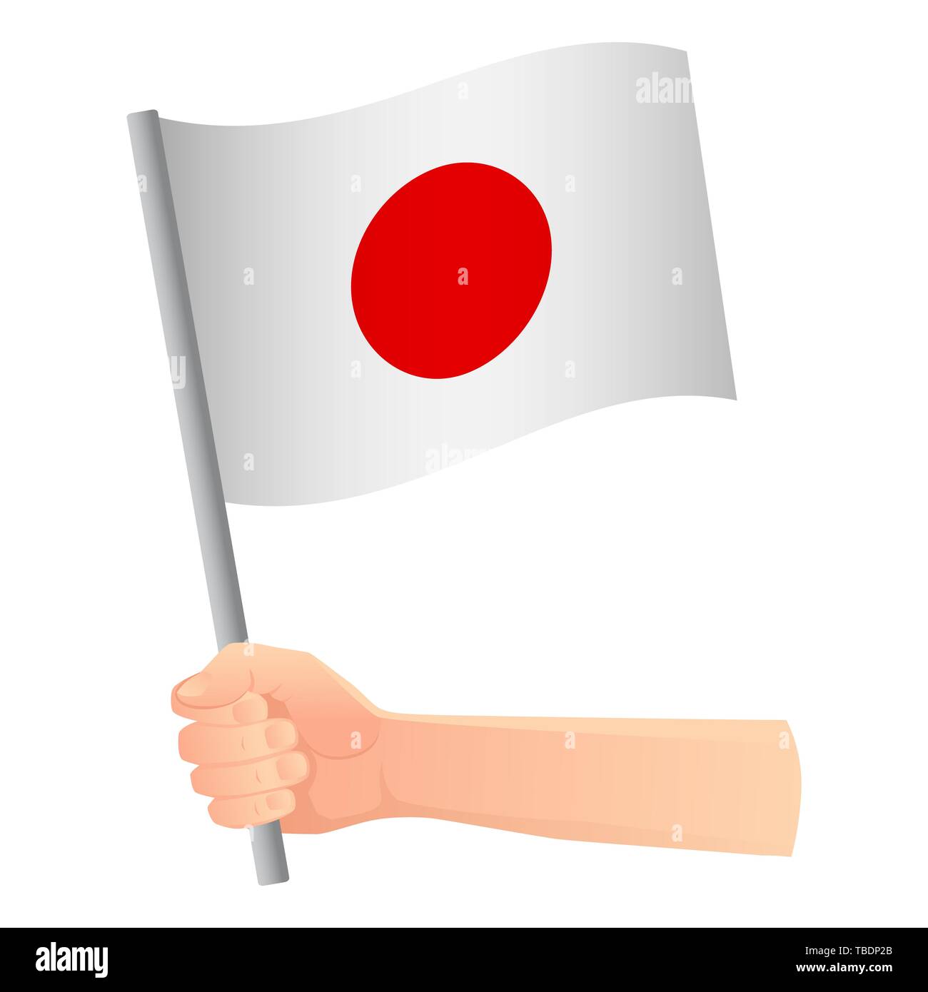 Japan flag in hand. Patriotic background. National flag of Japan ...