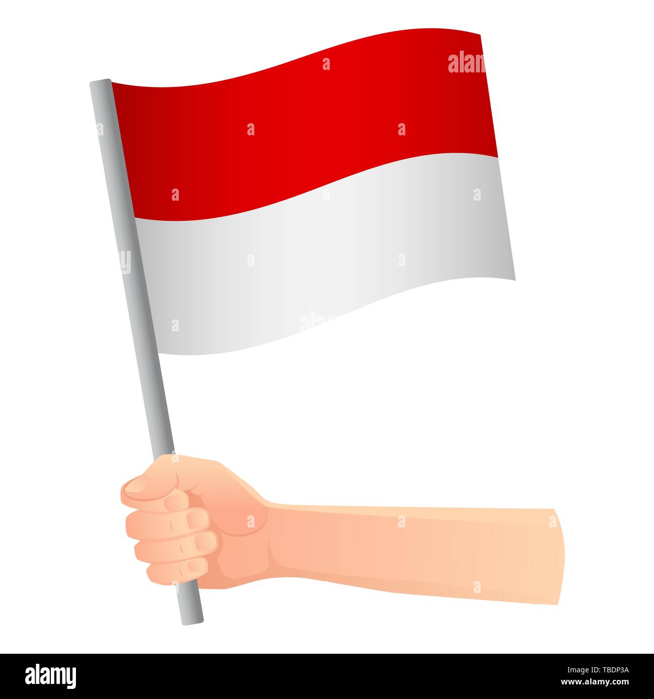 Monaco flag in hand. Patriotic background. National flag of Monaco ...